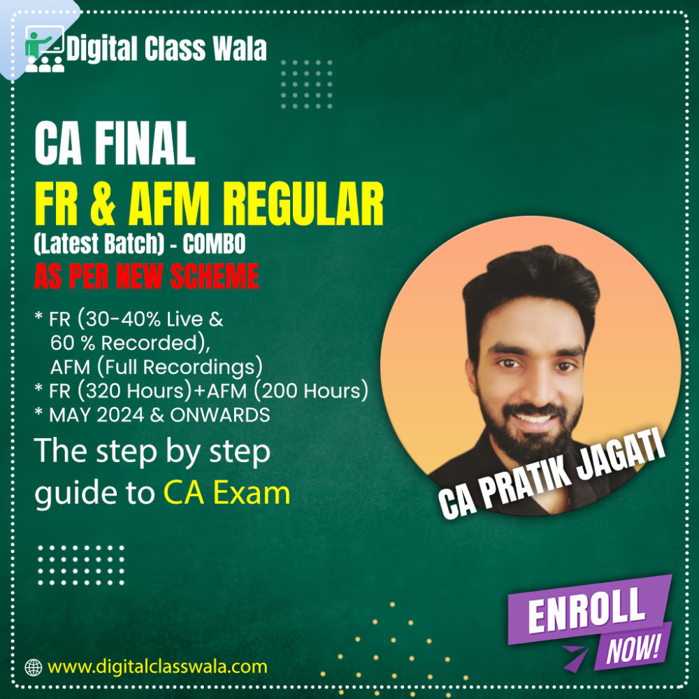 CA Final | FR & AFM (Regular) Combo | CA Pratik Jagati | DigitalClassWala.com